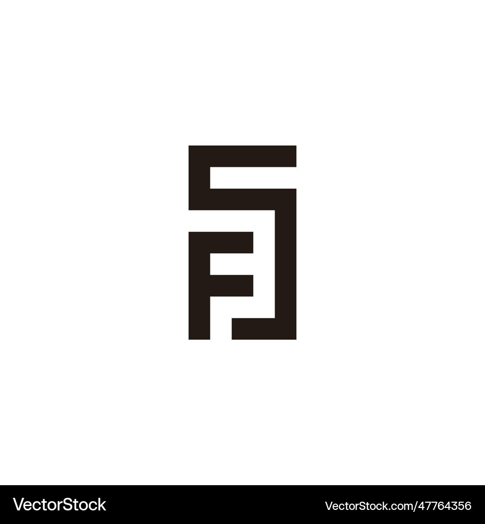 Letter fs square geometric symbol simple logo Vector Image