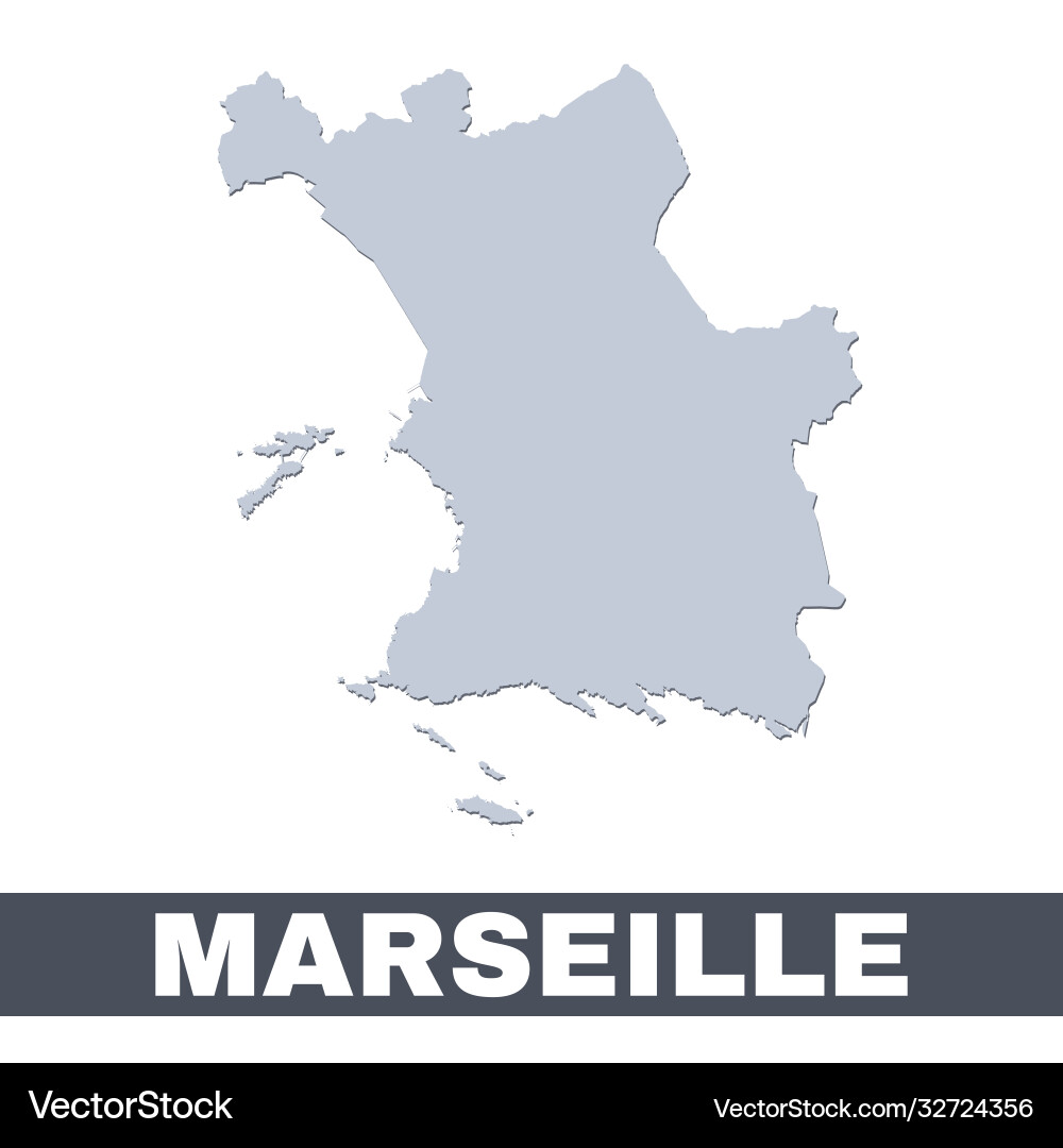 Marseille outline map city area Royalty Free Vector Image
