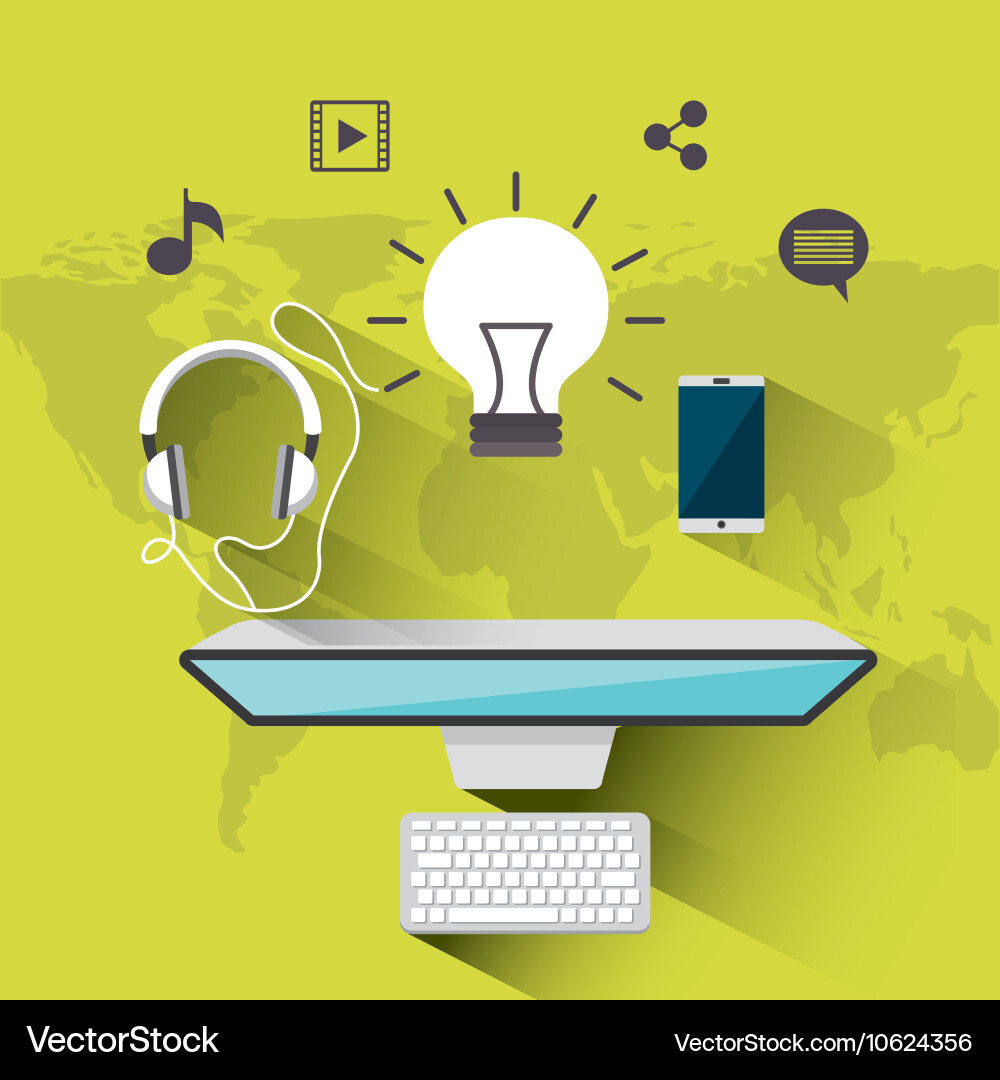 Mobile social media flat icons Royalty Free Vector Image