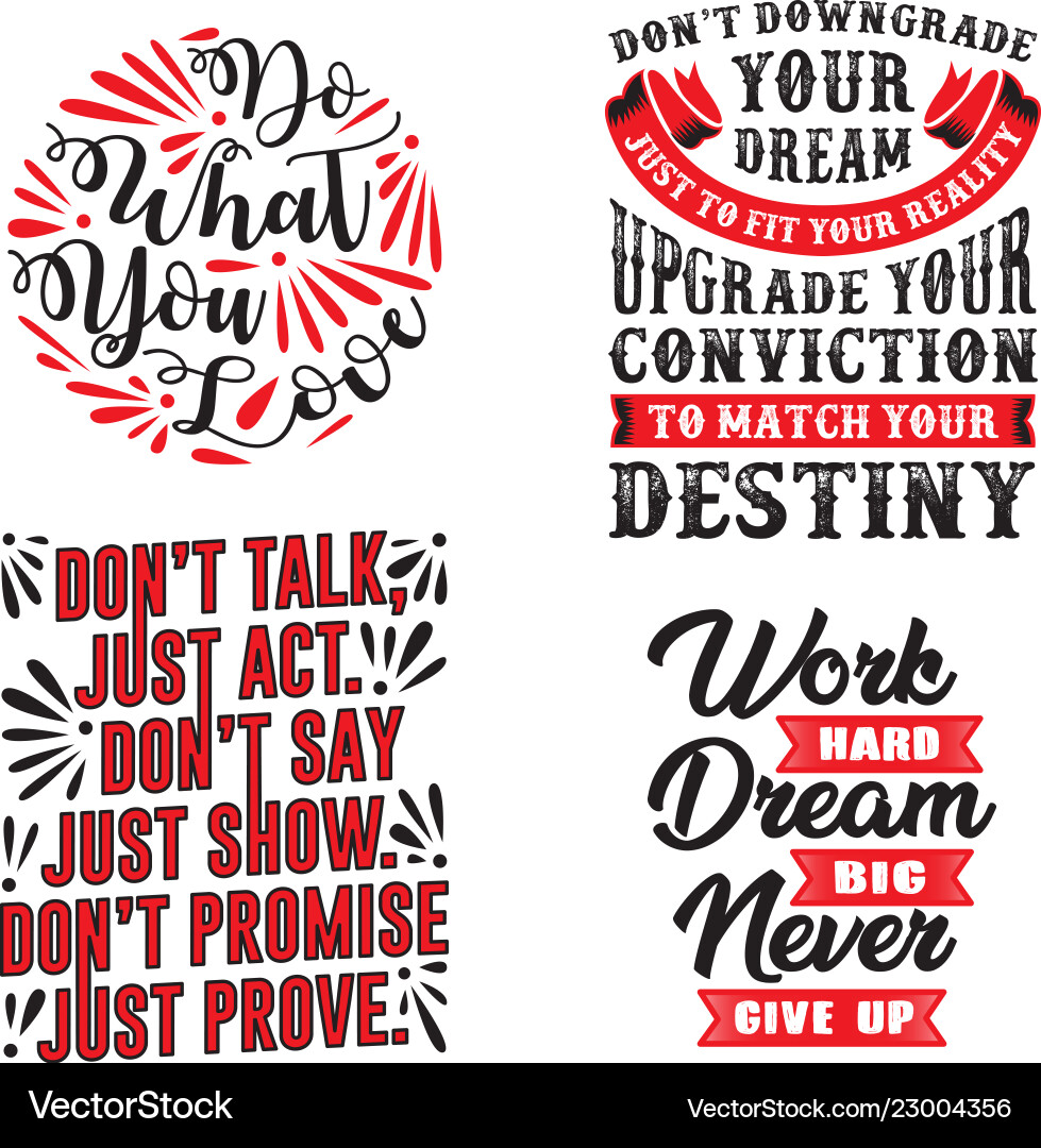Motivational quote and saying set Royalty Free Vector Image