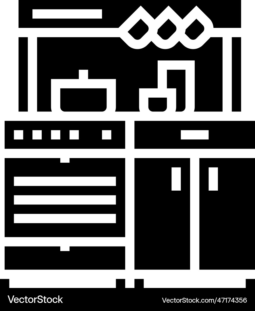 Play kitchen toy child game glyph icon Royalty Free Vector