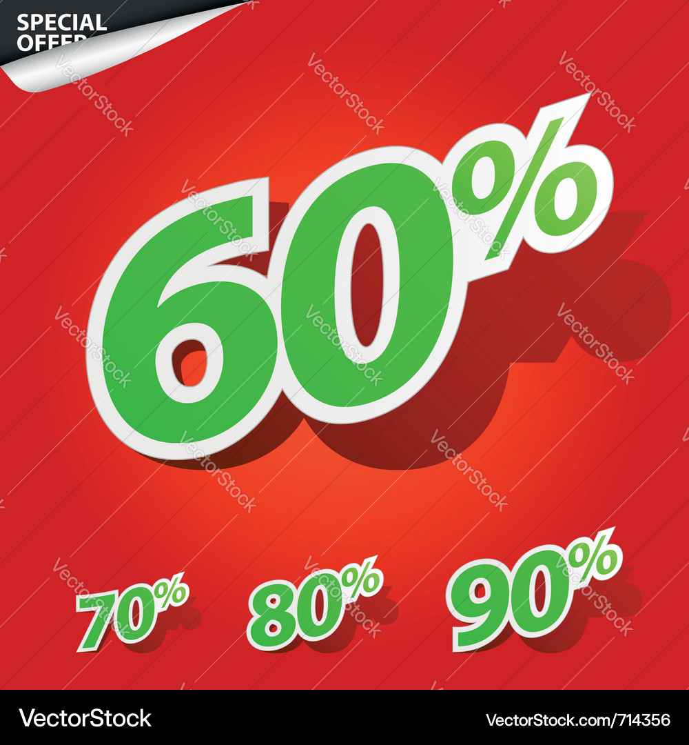 Set of labels percent Royalty Free Vector Image