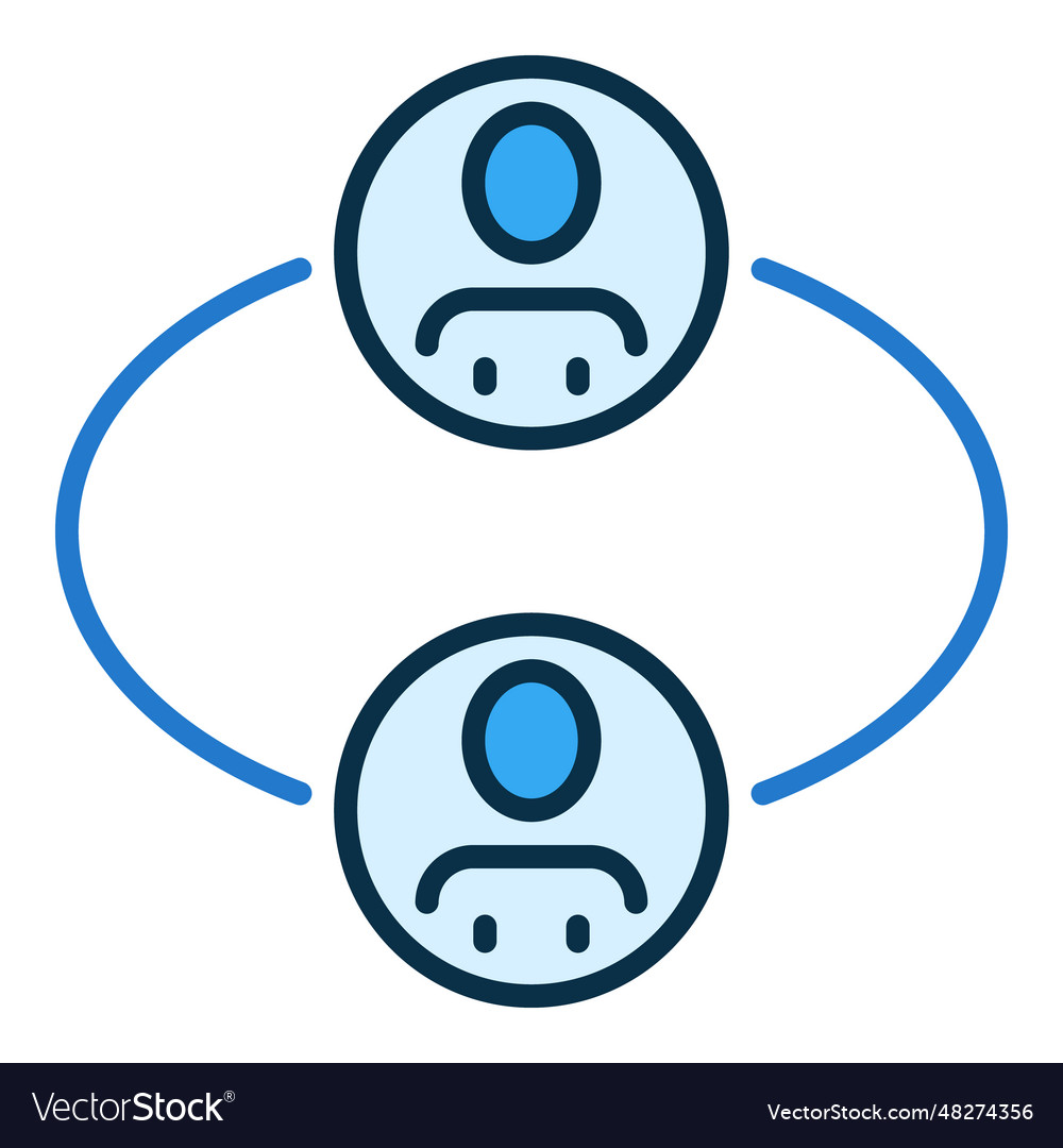 Sociology social interaction concept blue icon or Vector Image