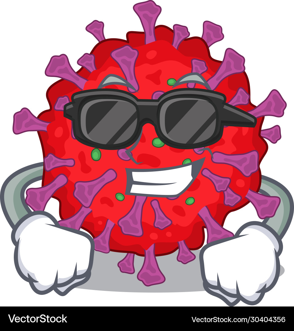 Super cool coronavirus particle mascot character Vector Image