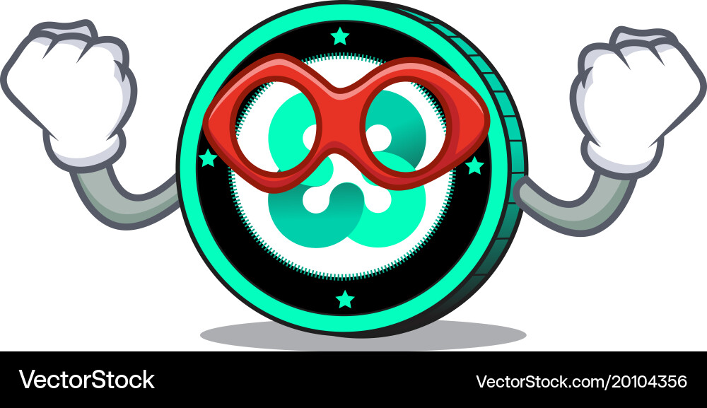 Super hero ethos coin character cartoon Royalty Free Vector