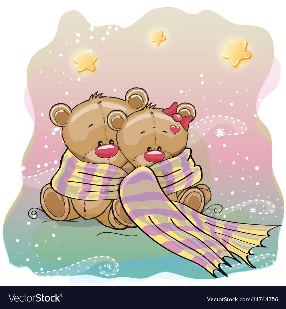 Two cute bears Royalty Free Vector Image - VectorStock