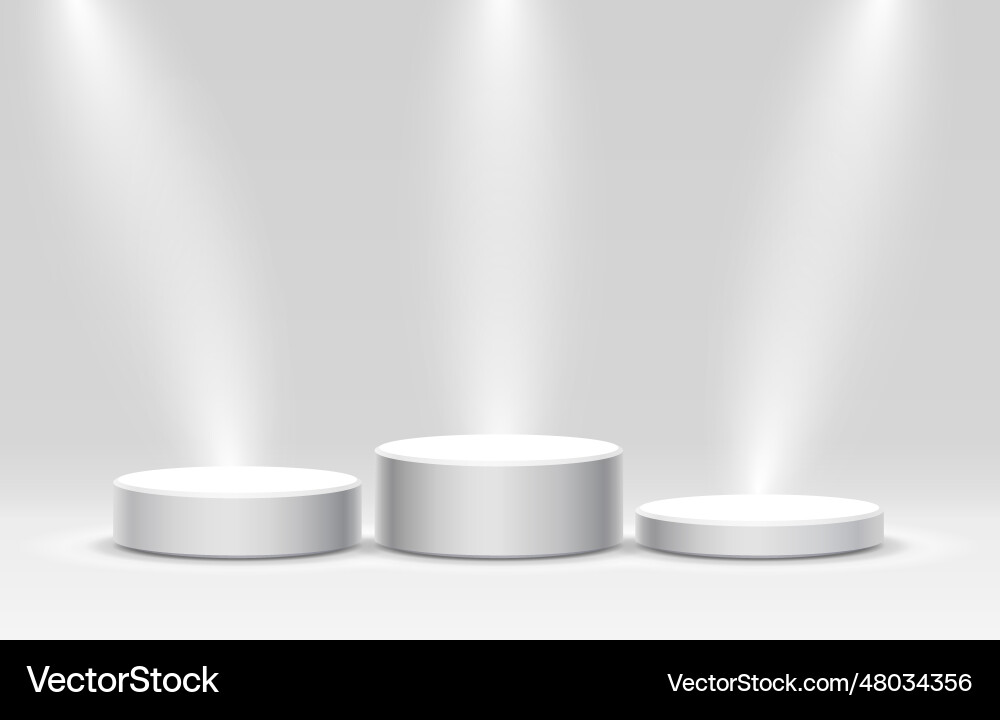 White winners podium for business concepts Vector Image