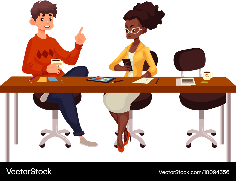 Young creative business people discussing ideas Vector Image