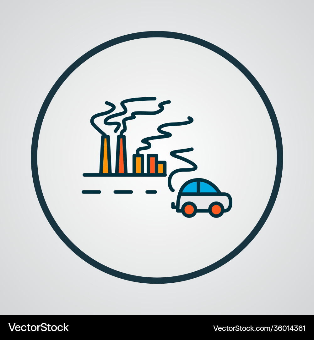 Air pollution icon colored line symbol premium Vector Image