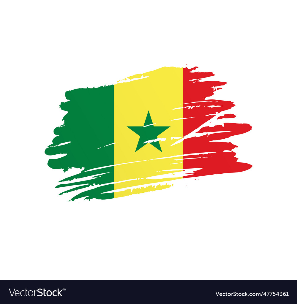 Brush stroke texture flag of senegal Royalty Free Vector