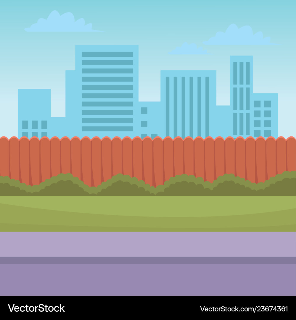 City landscape cartoon Royalty Free Vector Image
