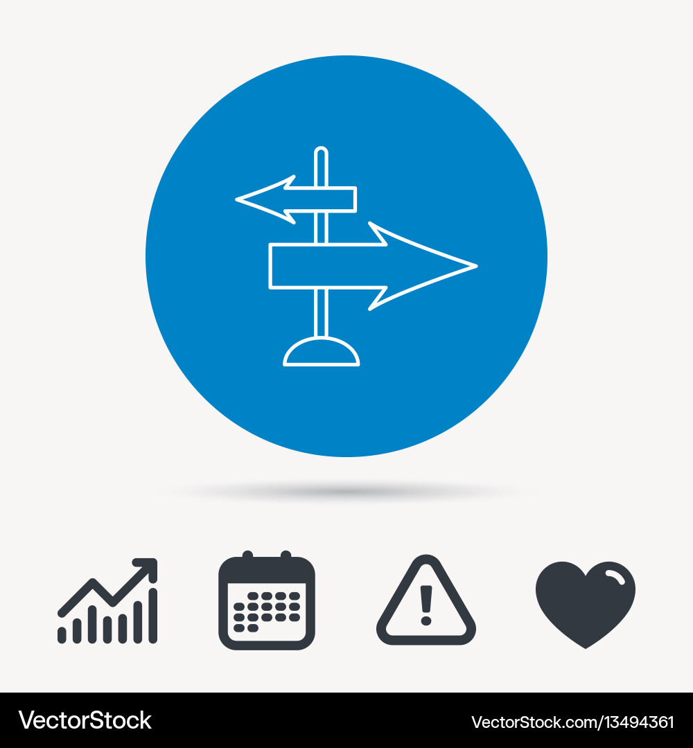 Direction arrows icon destination way sign Vector Image