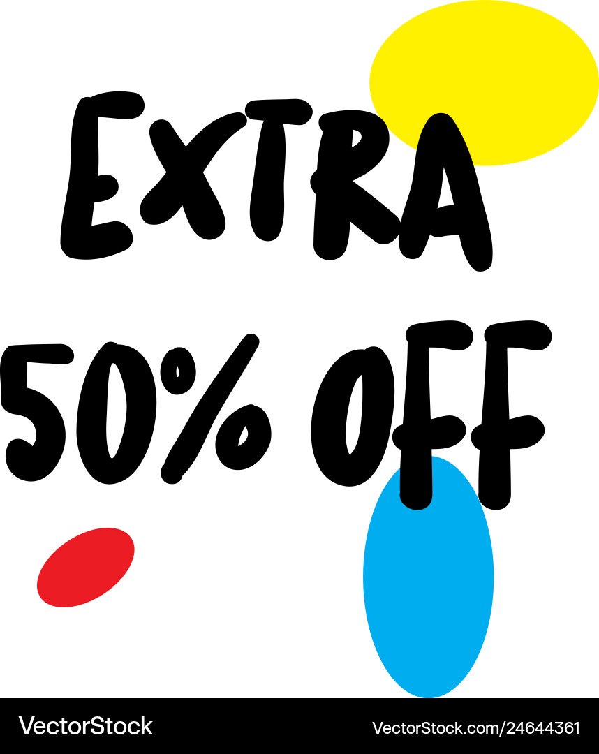 Extra 50 percent off stamp on white Royalty Free Vector