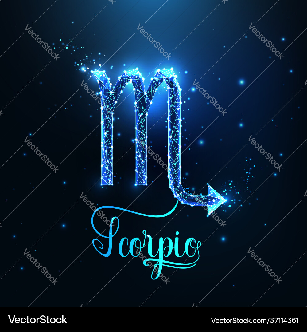 Futuristic glowing low polygonal scorpio zodiac Vector Image