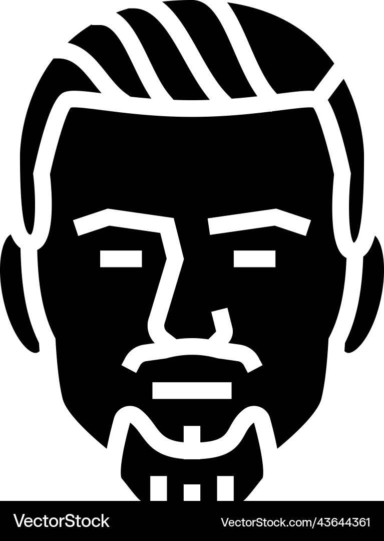 Goatee beard hair style glyph icon Royalty Free Vector Image