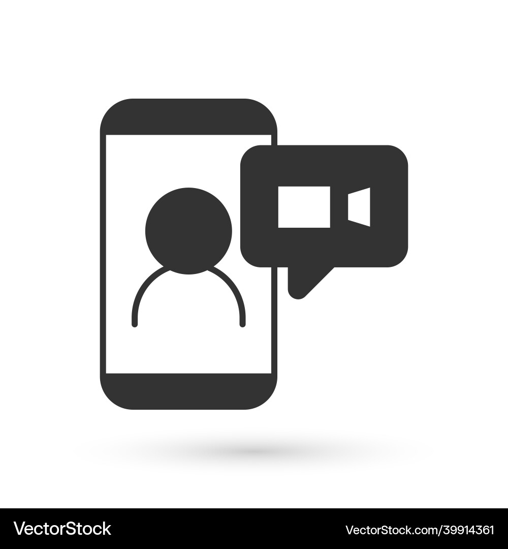 Grey video chat conference icon isolated on white Vector Image