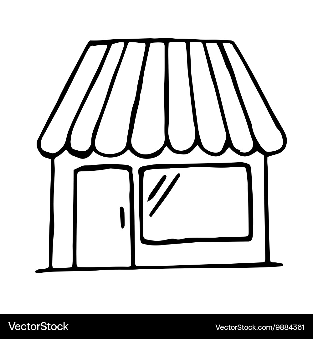 Hand drawn shop icon isolated doodle Royalty Free Vector