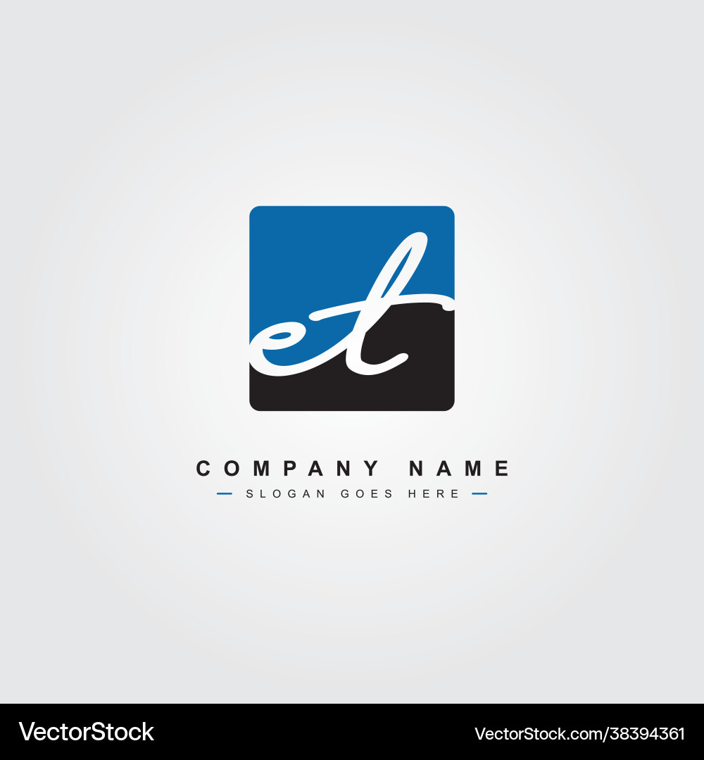 Initial letter et logo - minimal signature Vector Image