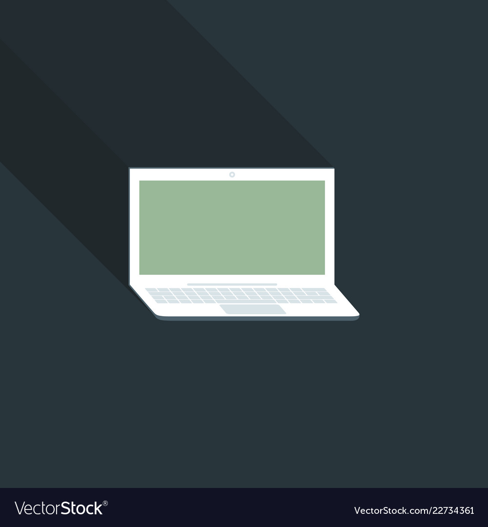 Laptop is flat Royalty Free Vector Image - VectorStock