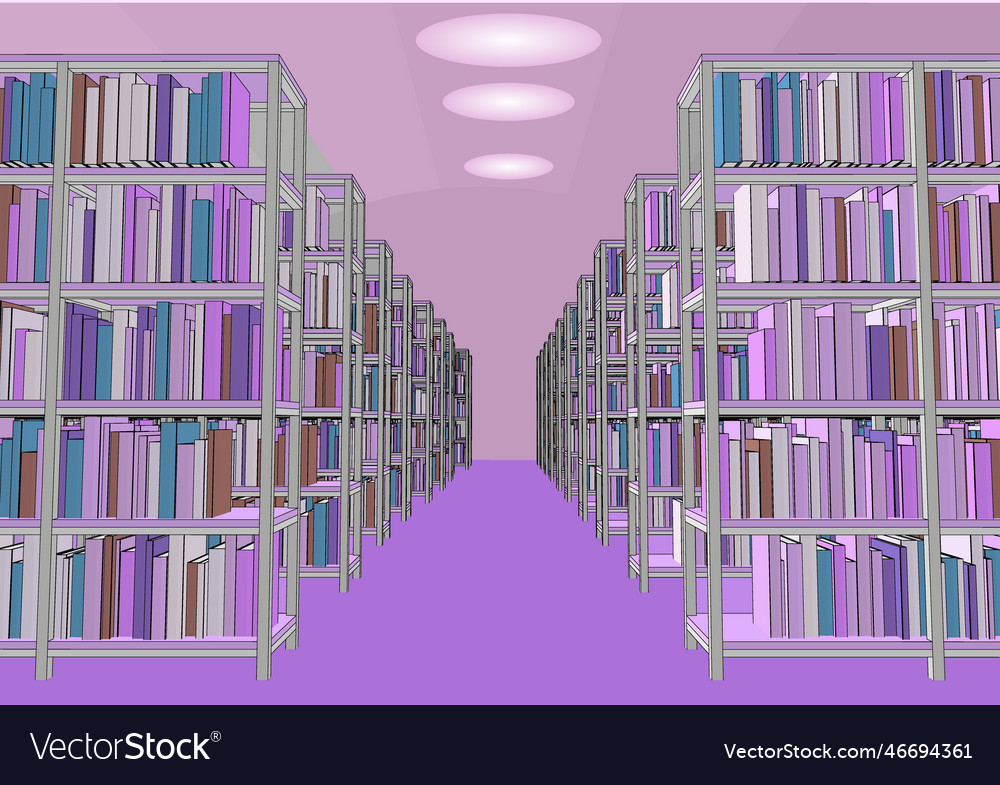Library interior Royalty Free Vector Image - VectorStock