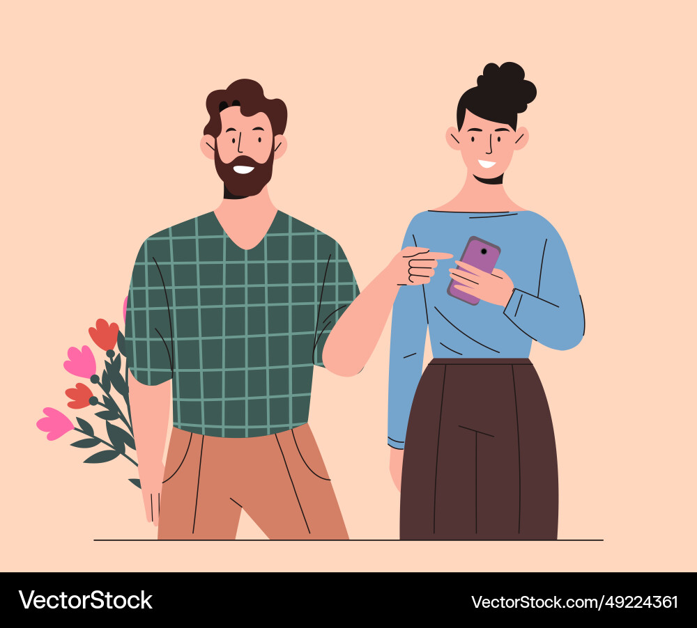 Love couple dating concept Royalty Free Vector Image