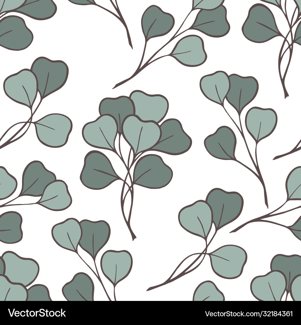 Pattern with eucalyptus branches Royalty Free Vector Image