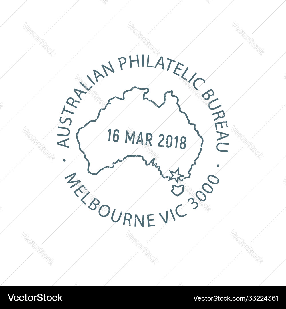 Post stamp australia philatelic bureau isolated Vector Image