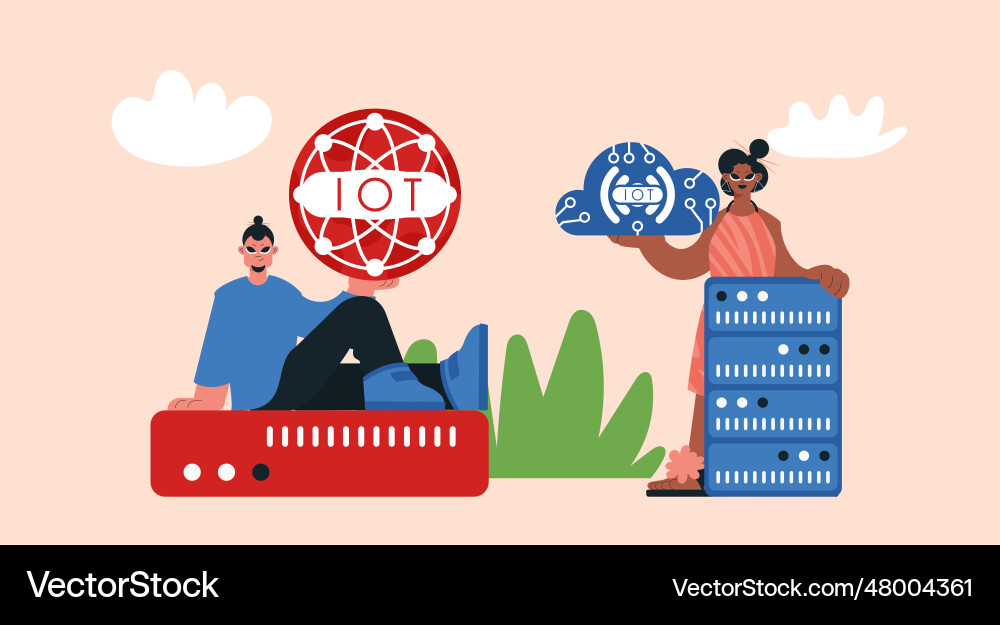 Representation of the iot alter and back bunch Vector Image