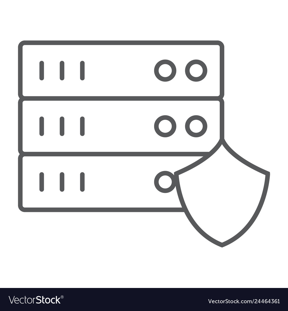 Server Protection Thin Line Icon Privacy Vector Image