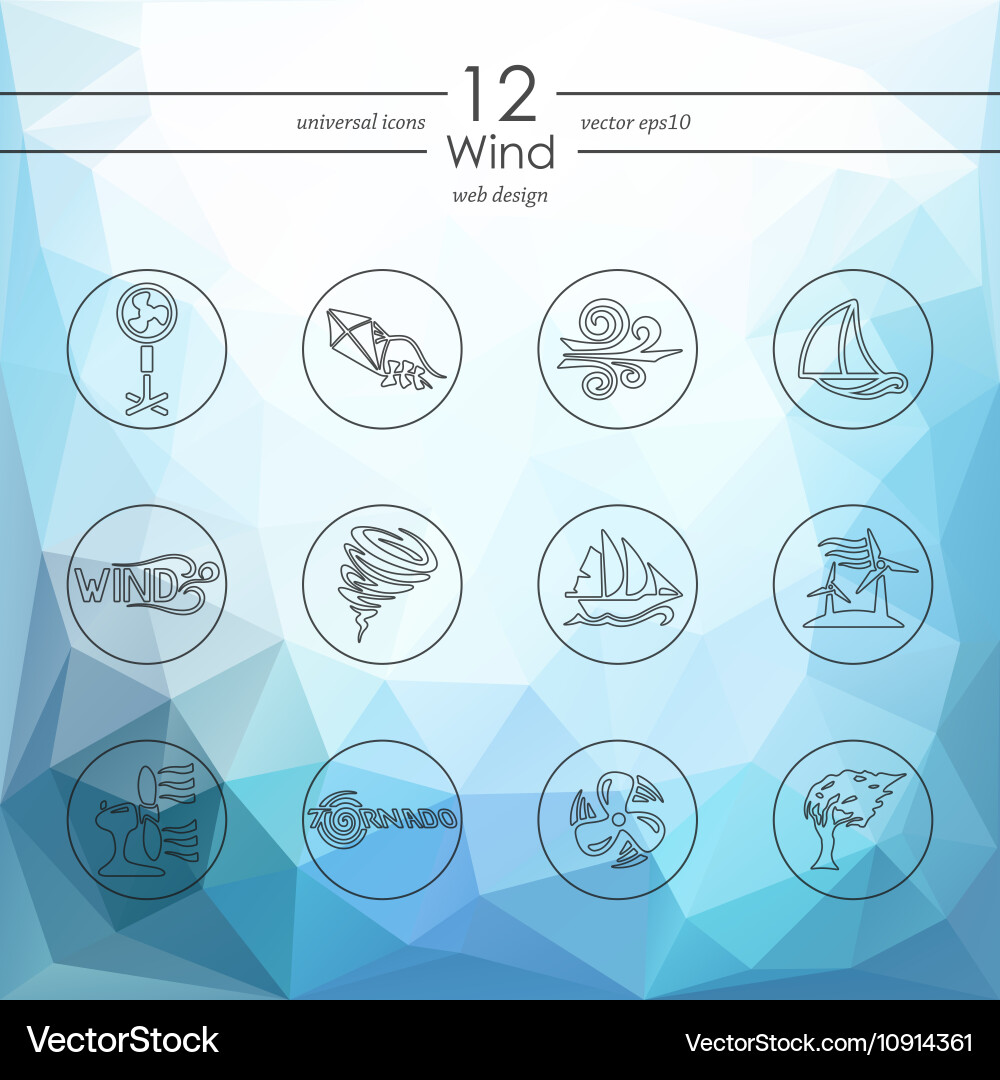 Set of wind icons Royalty Free Vector Image - VectorStock