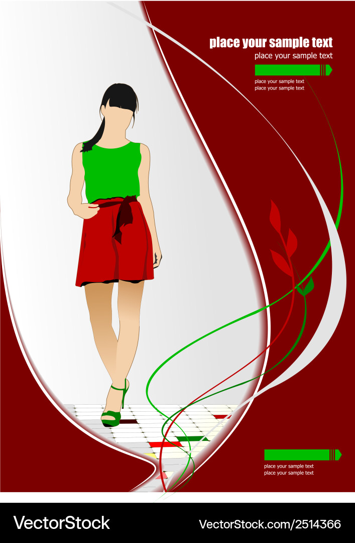 Al 0207 girl on background Royalty Free Vector Image