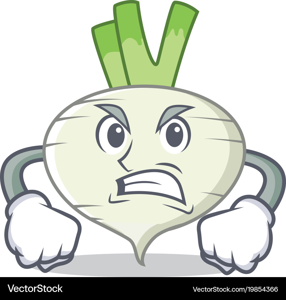 Angry turnip mascot cartoon style Royalty Free Vector Image