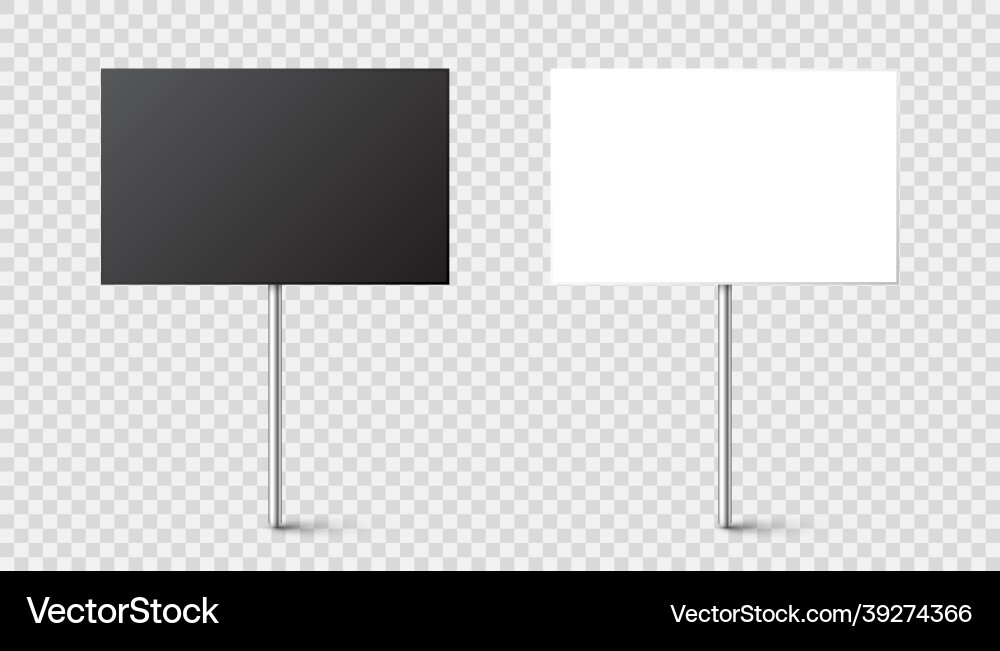 Black and white blank boards with place for text Vector Image