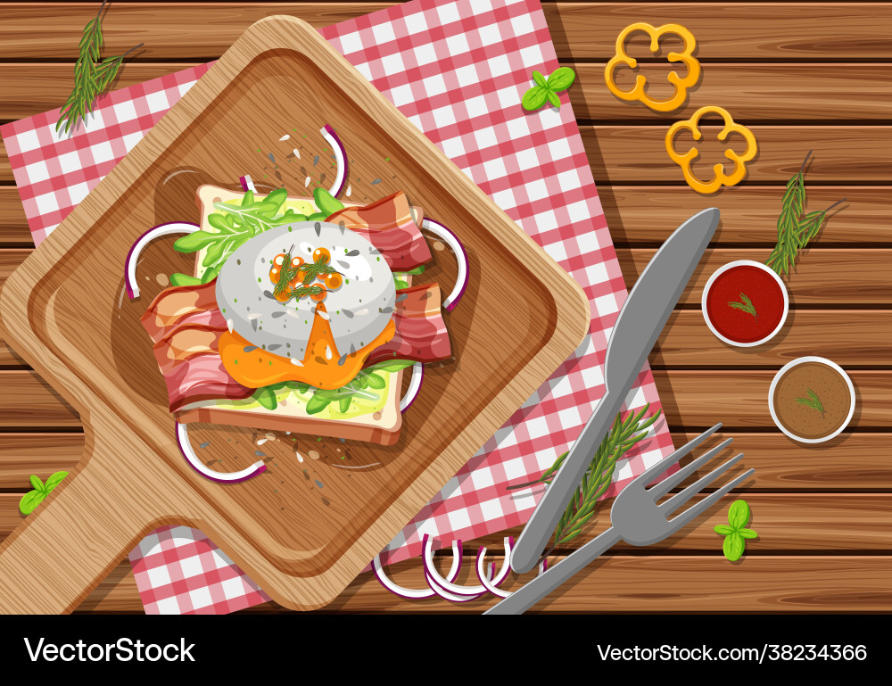 Brunch or breakfast dish in cartoon style Vector Image