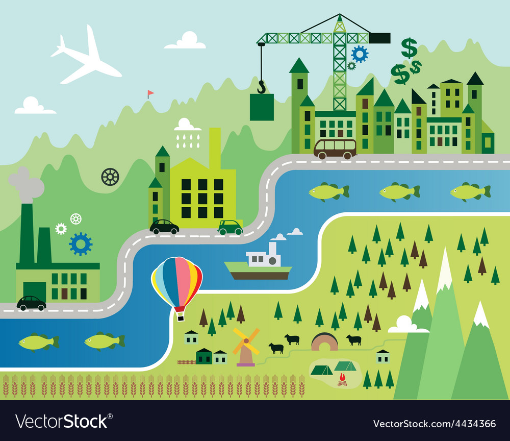 Cartoon map pattern Royalty Free Vector Image - VectorStock