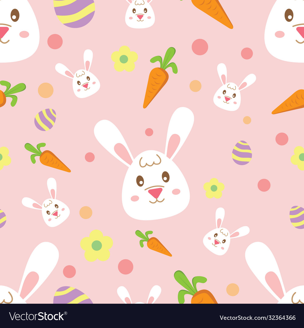 Cute rabbit seamless pattern Royalty Free Vector Image