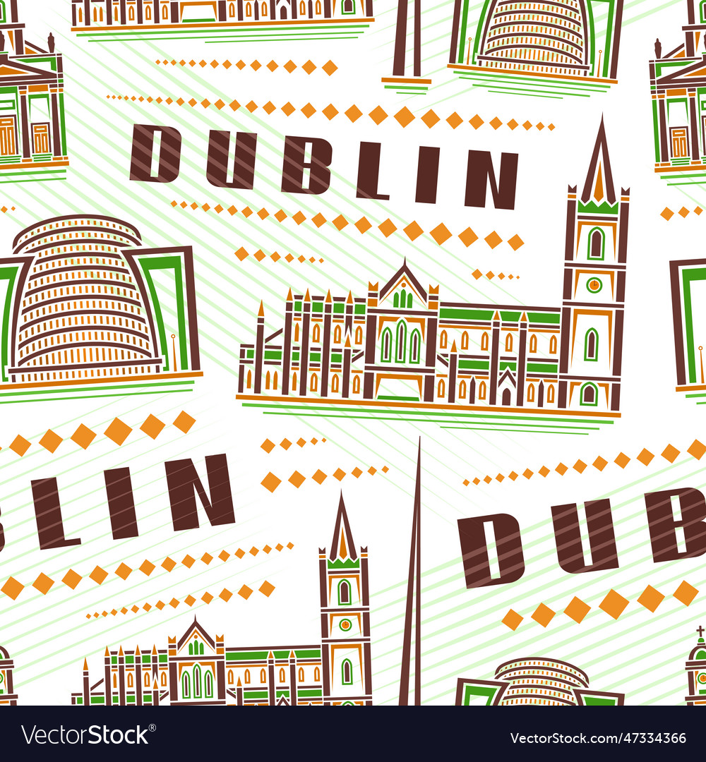 Dublin seamless pattern Royalty Free Vector Image