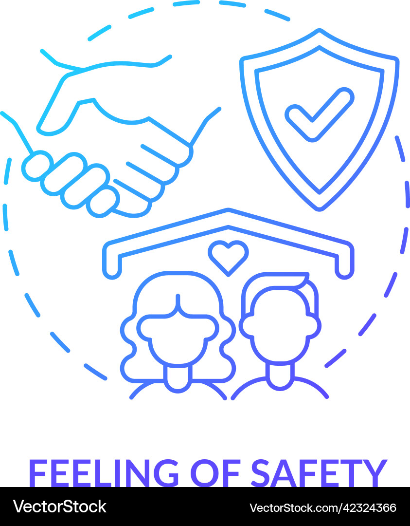 Feeling of safety blue gradient concept icon Vector Image