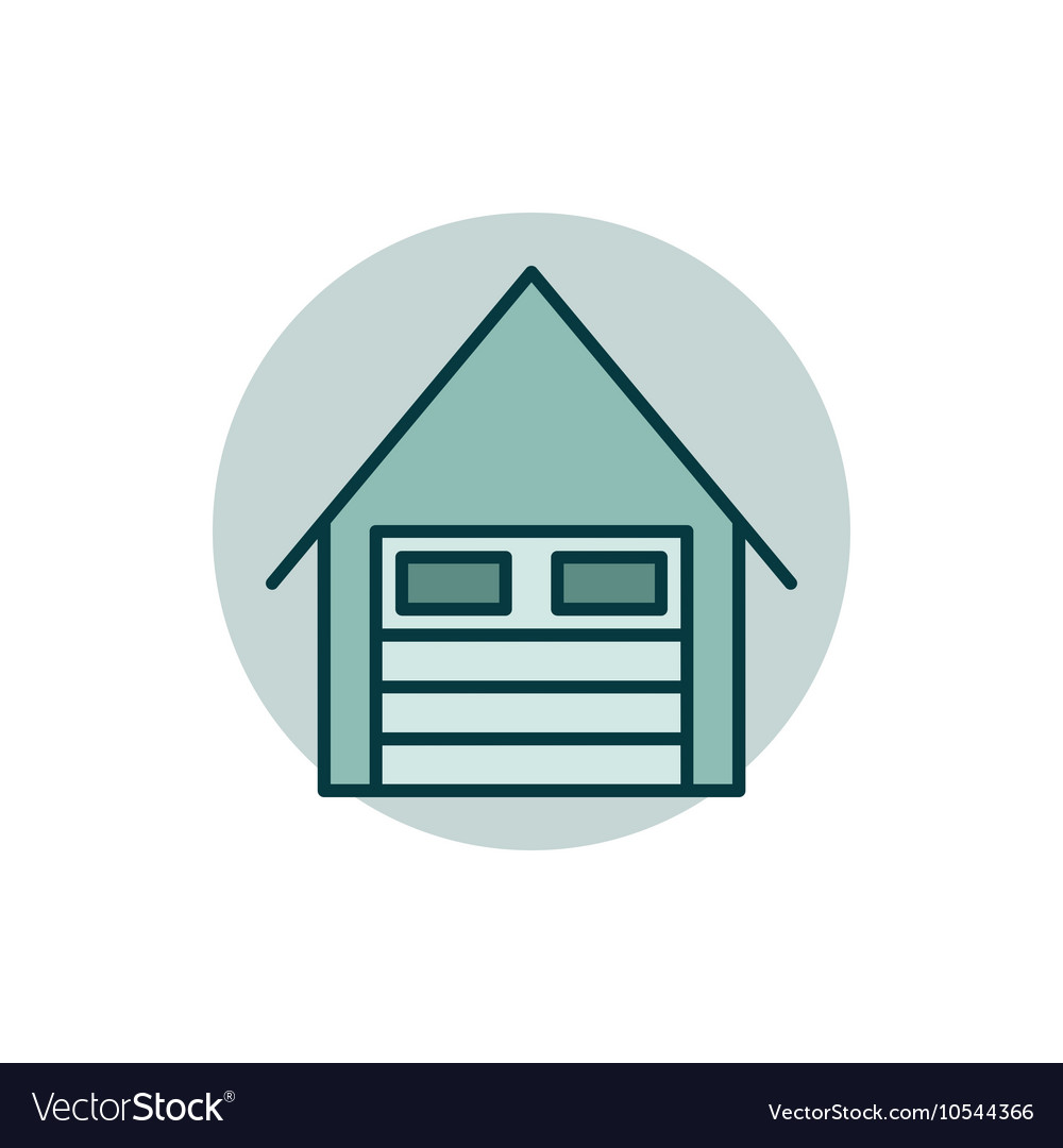 Garage flat icon Royalty Free Vector Image - VectorStock