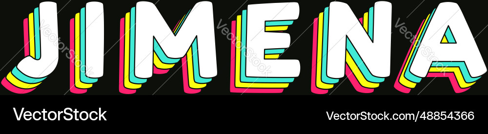 Jimena - retro rainbow typography faded style Vector Image