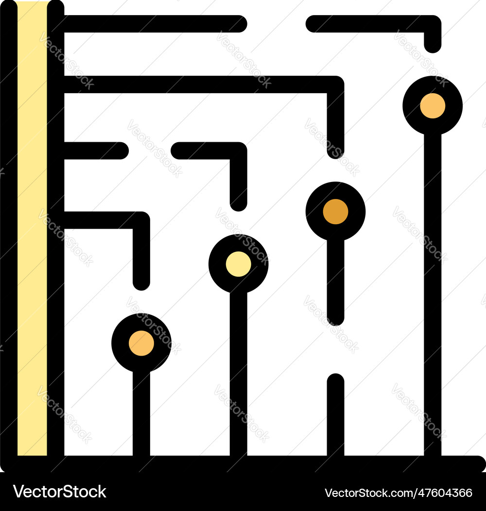 Marketing graph icon flat Royalty Free Vector Image
