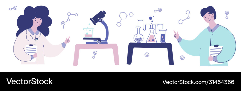 Medical lab research experiment biology molecular Vector Image