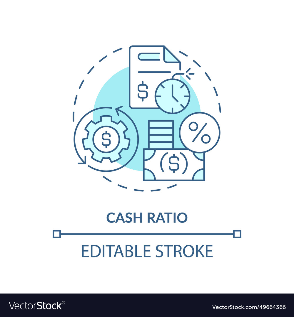 Thin line simple blue cash ratio icon concept Vector Image Thin line simple blue cash ratio icon concept Vector Image