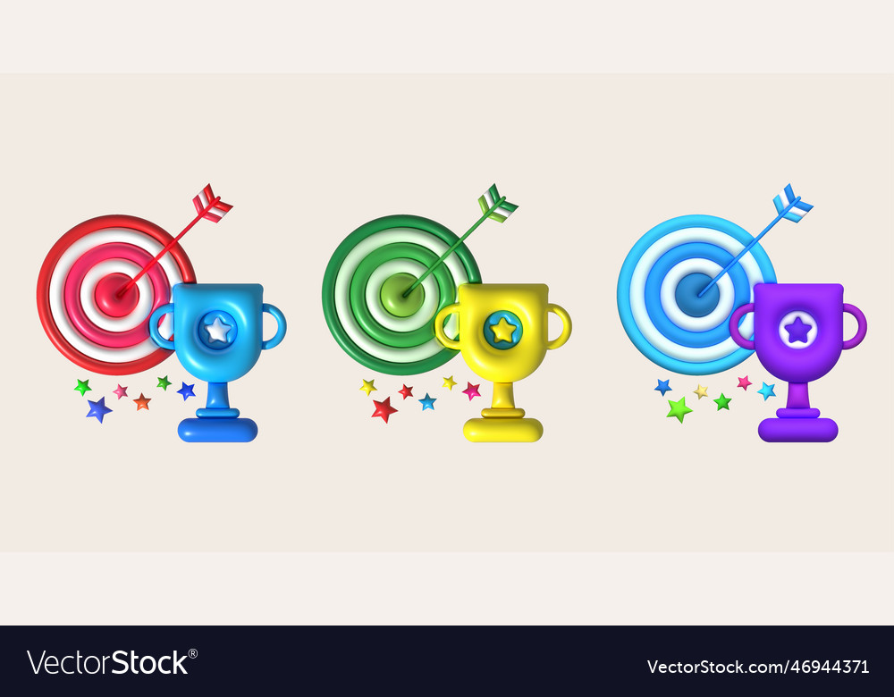 3d goal setting for success Royalty Free Vector Image