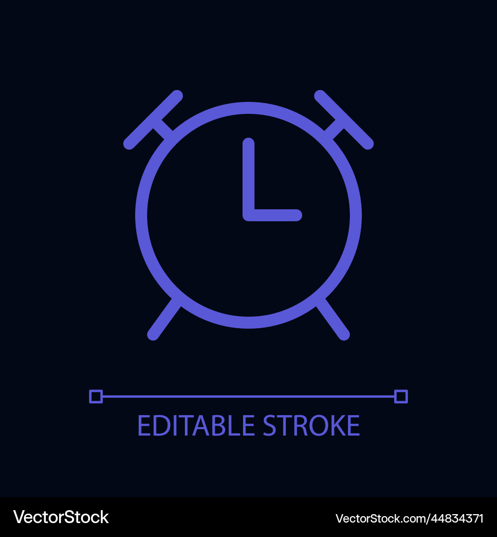 Alarm clock pixel perfect glassmorphism ui icon Vector Image