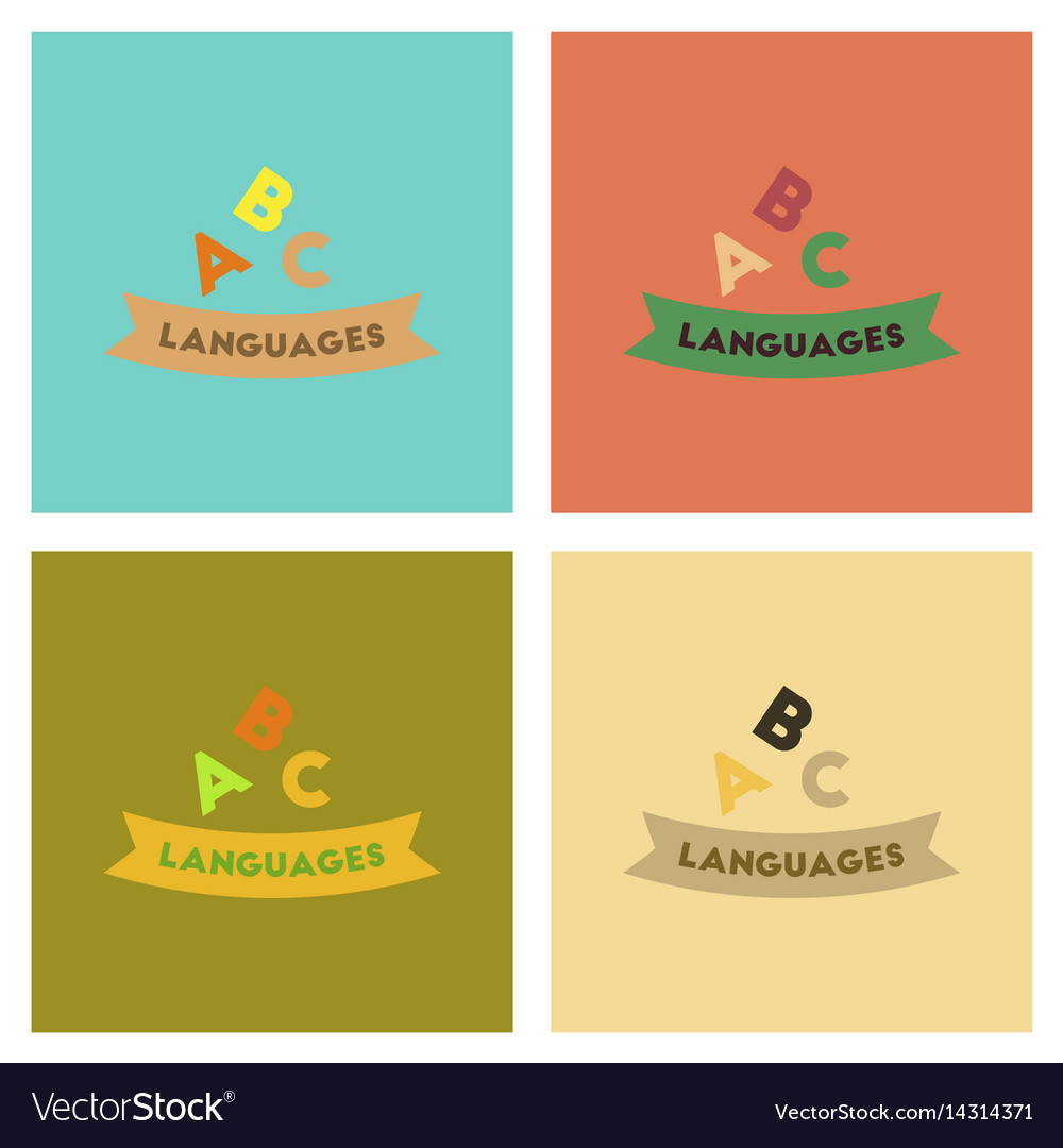 Assembly flat icons letters languages Royalty Free Vector
