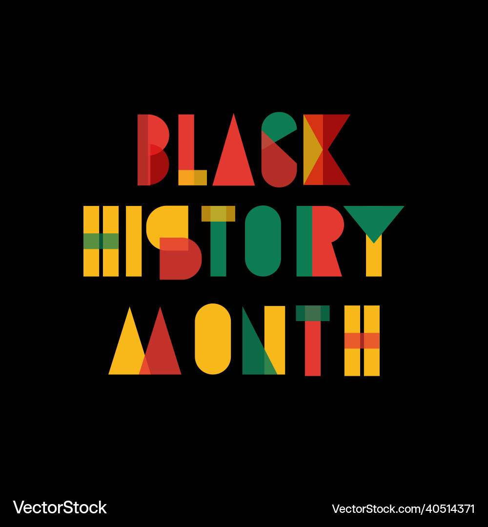 Black history month with block abstract font Vector Image