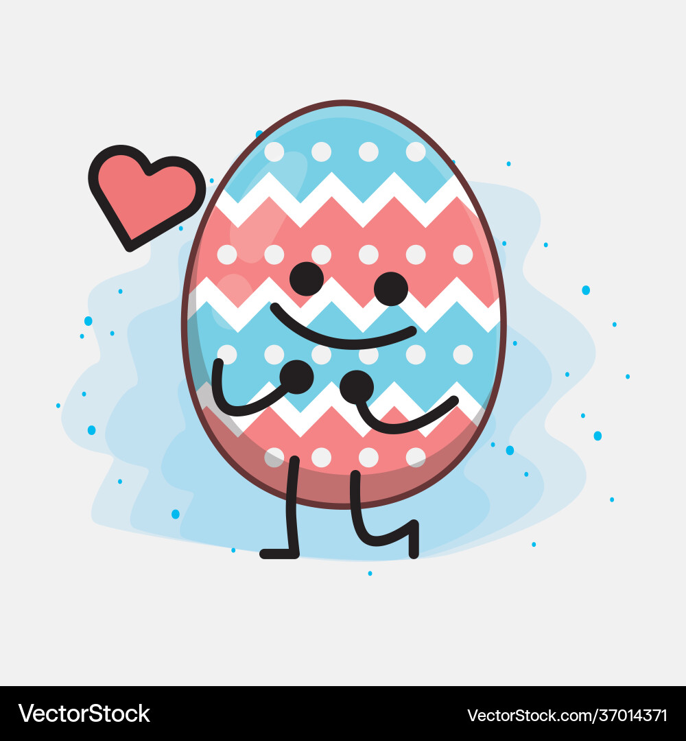 Easter egg cute character with simple face hands Vector Image
