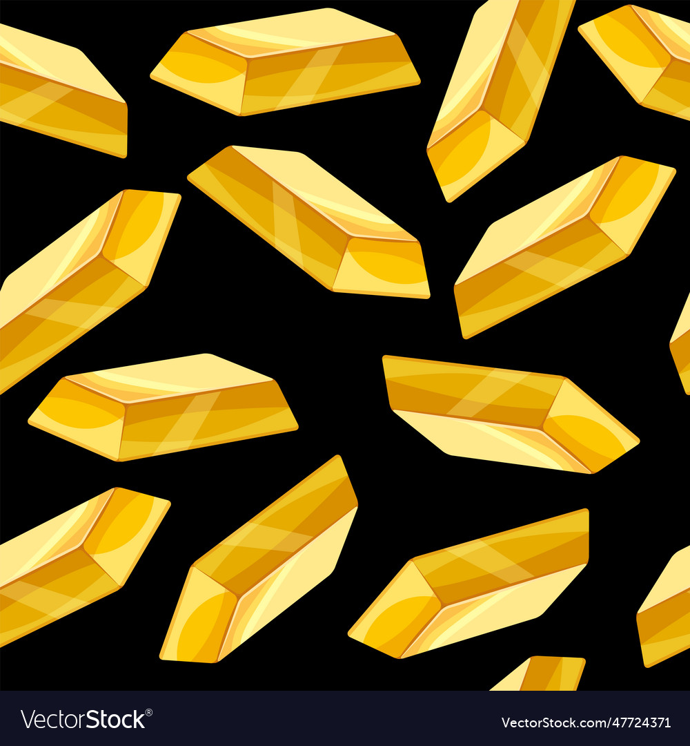 Gold bar seamless pattern bullions golden Vector Image