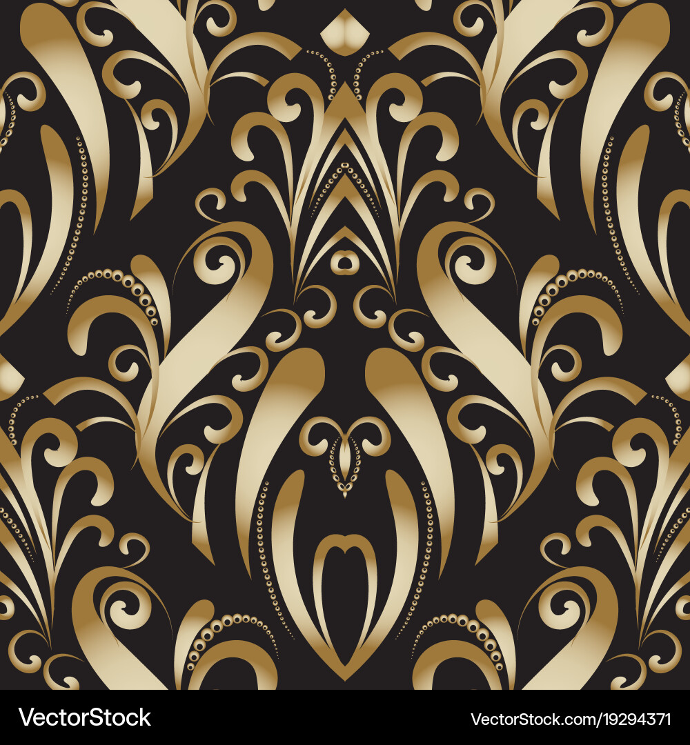 Gold vintage luxury floral seamless pattern Vector Image